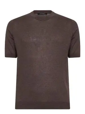 Tagliatore Josh Fine Knit T-shirt - Brown