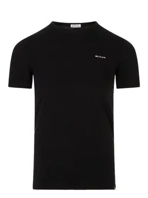 Kiton Logo-embroidered Crewneck T-shirt - Black