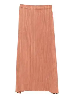 Issey Miyake Pleated Midi Skirt - Brown