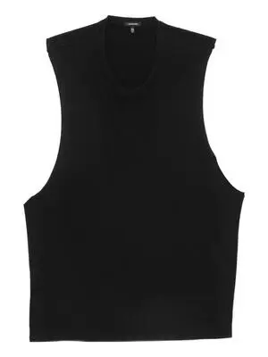 R13 Raw-edge Sleeveless Tank Top - Black