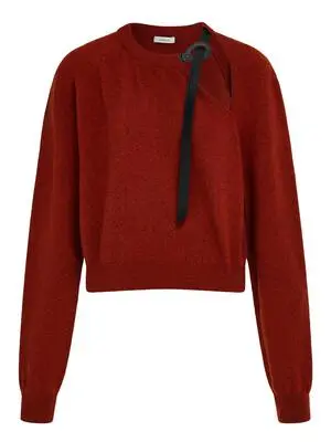 FERRAGAMO Wool-cashmere Sweater With Cutout Detail - Red