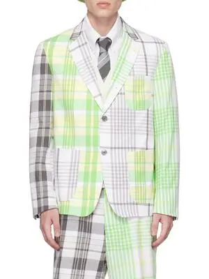 Thom Browne Checked Single-breasted Blazer - Medium Gray