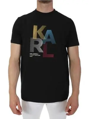 Karl Lagerfeld Round Collar Logo T-shirt - Black