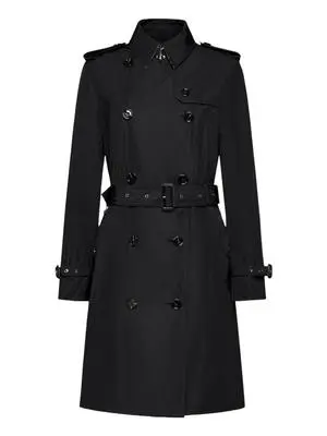 Burberry Double-breasted Belted Trench Coat - Black