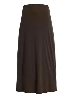 LESET Milo Reversible Cotton Midi Skirt - Brown