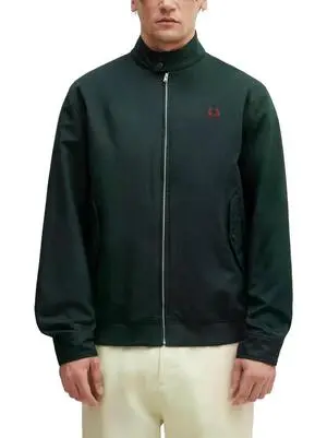 Fred Perry Logo Embroidered Harrington Jacket - Green