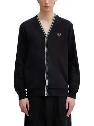 Fred Perry Twin-tipped Piqué Cardigan - Blue