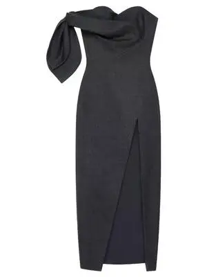 Givenchy Strapless Midi Dress With Knot Detail - Grey