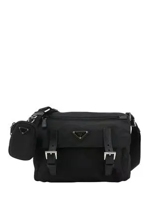 Prada Re-nylon Saffiano Trimmed Messenger Bag - Black
