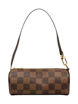 LOUIS VUITTON Damier Ebene Papillon Pochette Handbag - Brown