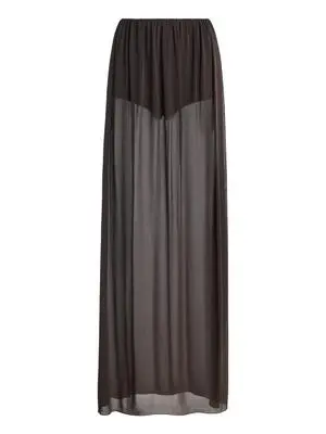 MORE NOIR Aria Jersey Maxi Skirt - Brown
