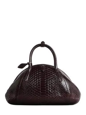 Alaïa Small Snakeskin Top Handle Bag - Red