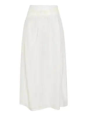 MAISON MARGIELA Lace-trim Pleated Midi Skirt - White