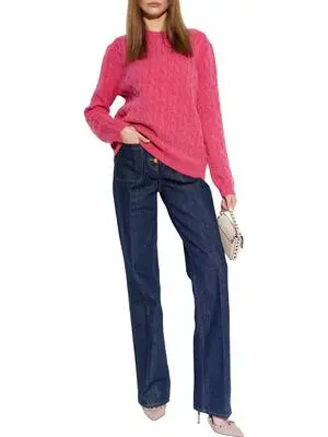 Valentino Garavani Cable Knit Wool Sweater - Pink