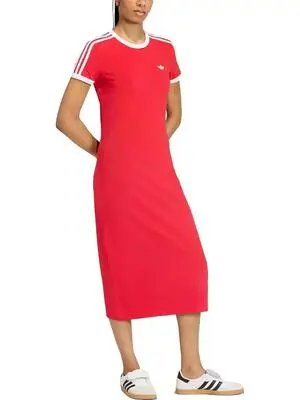 Adidas 3-stripes Midi Dress - Red