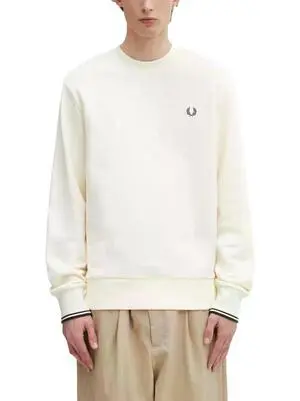 Fred Perry Logo-embroidered Tipped Cuff Sweater - Neutrals