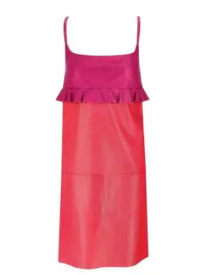 LA ROSE Ruffled Mini Dress - Red