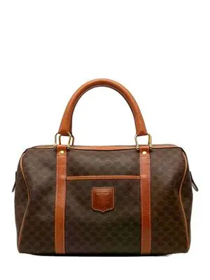 Celine Macadam Coated Canvas Boston Bag - Brown