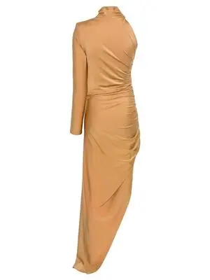 Amen One-shoulder Ruched Maxi Dress - Neutrals