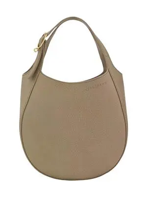 Longchamp Le Foulonné Grained Leather Handbag - Neutrals