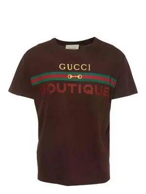 Gucci Graphic-print Jersey T-shirt - Brown