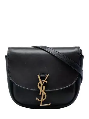 Saint Laurent Kaia Small Leather Monogram Crossbody Bag - Black