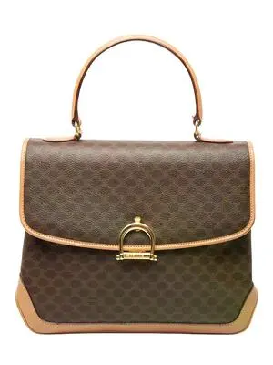 Celine Macadam Coated Canvas Top Handle Bag Handbag - Brown