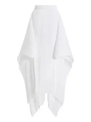 JW Anderson Pleated Maxi Skirt With Handkerchief Hem - White