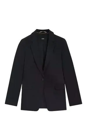 BOSS Single-breasted Notched Lapel Jacket - Blue