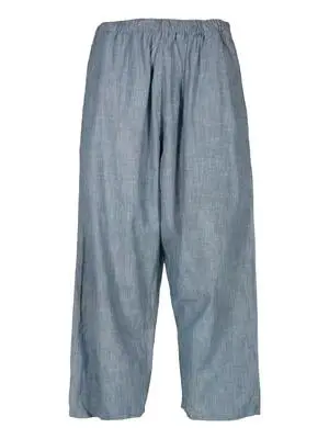 MONOSTEREO Striped Elasticated-waistband Trousers - Blue