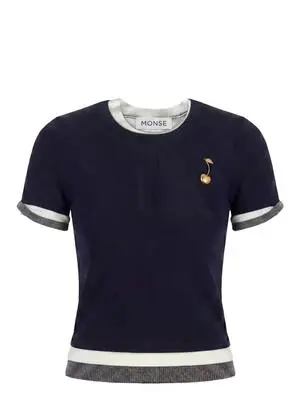 Monse Triple-layer Cherry-motif T-shirt - Blue