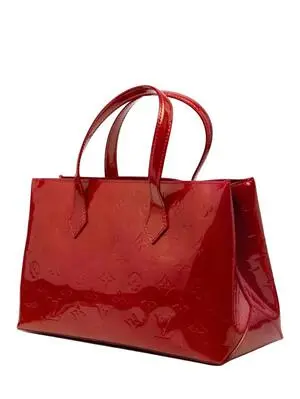 LOUIS VUITTON Louis Vuitton Monogram Vernis Wilshire PM Handbag Red