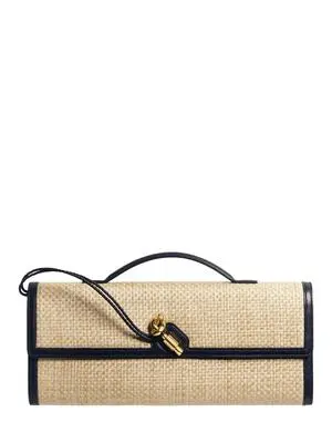 Bottega Veneta Andiamo Raffia Clutch - Neutral