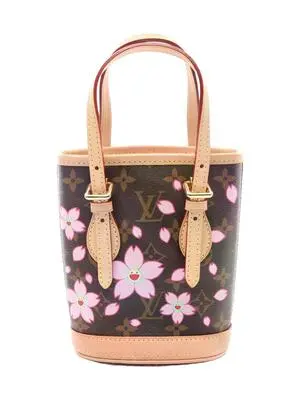 LOUIS VUITTON Monogram Cherry Blossom Nano Bucket Bag - Brown
