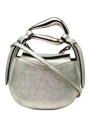 Chloé Small Metallic Leather Kiss Satchel - Silver