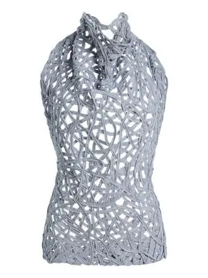 DIOTIMA Embroidered Halter Top - Grey