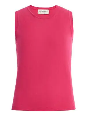 HIGH SPORT Sleeveless Ribbed Tank - Pink