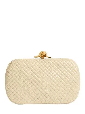 Bottega Veneta Soft Knot Intrecciato Leather Clutch - Yellow