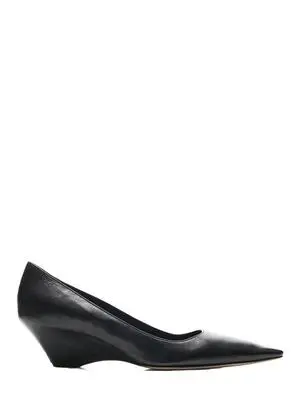 THE ROW Liisa Leather Wedge Pumps - Black