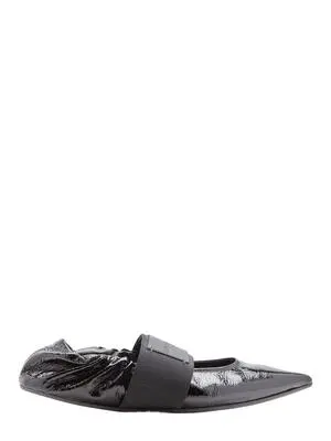 Givenchy Patent Leather Ballet Flats With Strap - Black