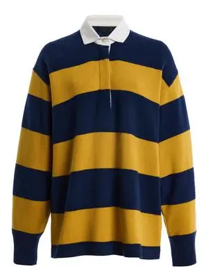 NILI LOTAN Rashida Wool-cashmere Rugby Sweater - Stripe