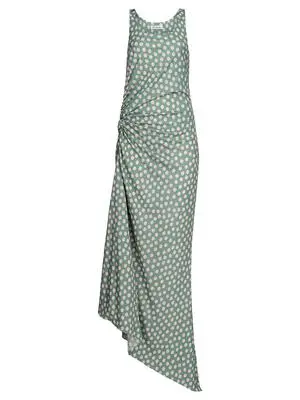 ALAÏA ALAÏA Gathered Jersey Maxi Dress With Asymmetrical Hem