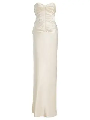 Anna October Clementine Satin Maxi Dress - Ivory