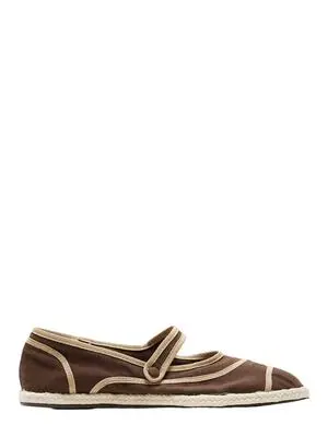Staud Nora Canvas Espadrille Flats - Brown