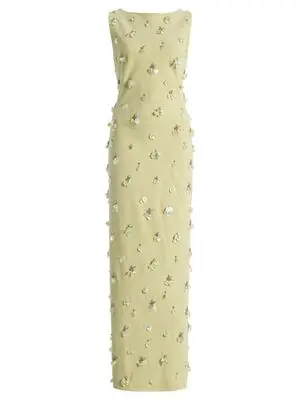 Simkhai Claudia Embellished Crepe Midi Dress - Yellow