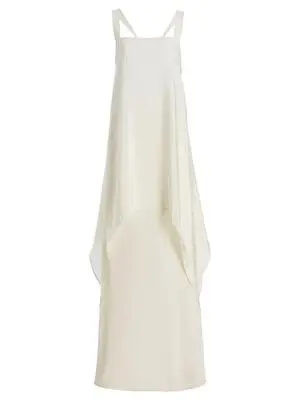 Staud Kira Draped Silk Maxi Dress - Ivory
