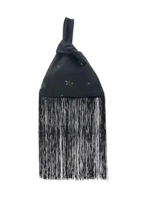 MÉLISSE The Minuit Taffeta Knot Bag - Black