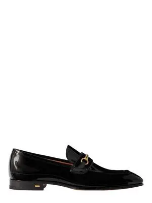 TOM FORD TOM FORD Bailey Chain-Embellished Patent Leather Penny Loafers