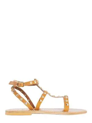 K.JACQUES Studded Gladiator Sandals - Brown