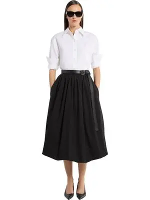 Michael Kors Cotton Poplin Bubble Skirt - Black